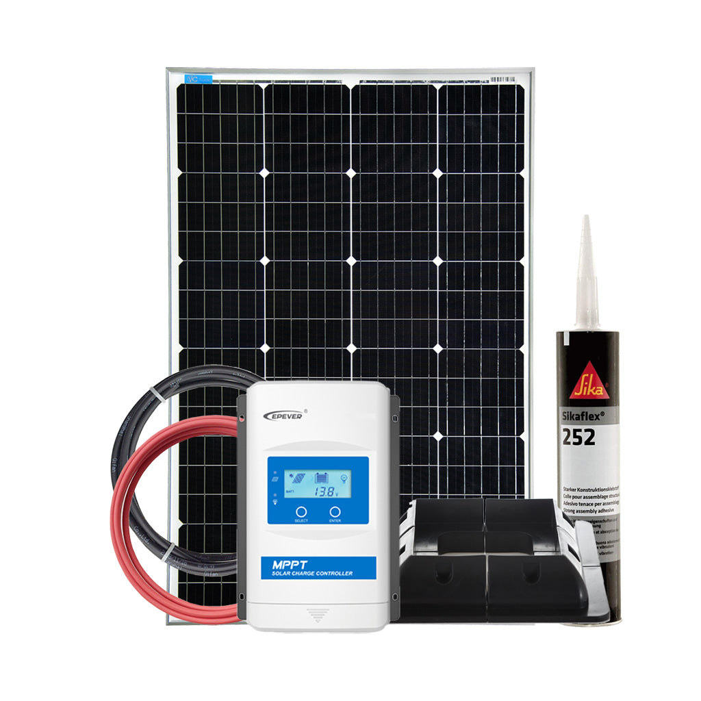 Solar panel set 120 Watt peak 12V Monocrystalline – vctrade.nl