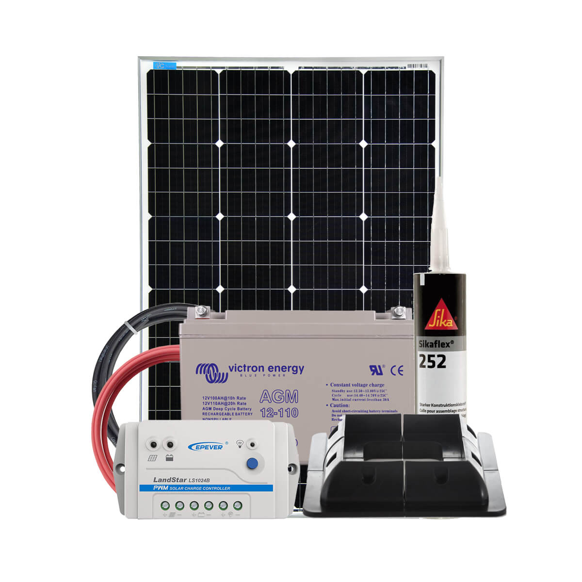 Solar Panel Set 120 Watt peak + 110Ah AGM Battery – vctrade.nl